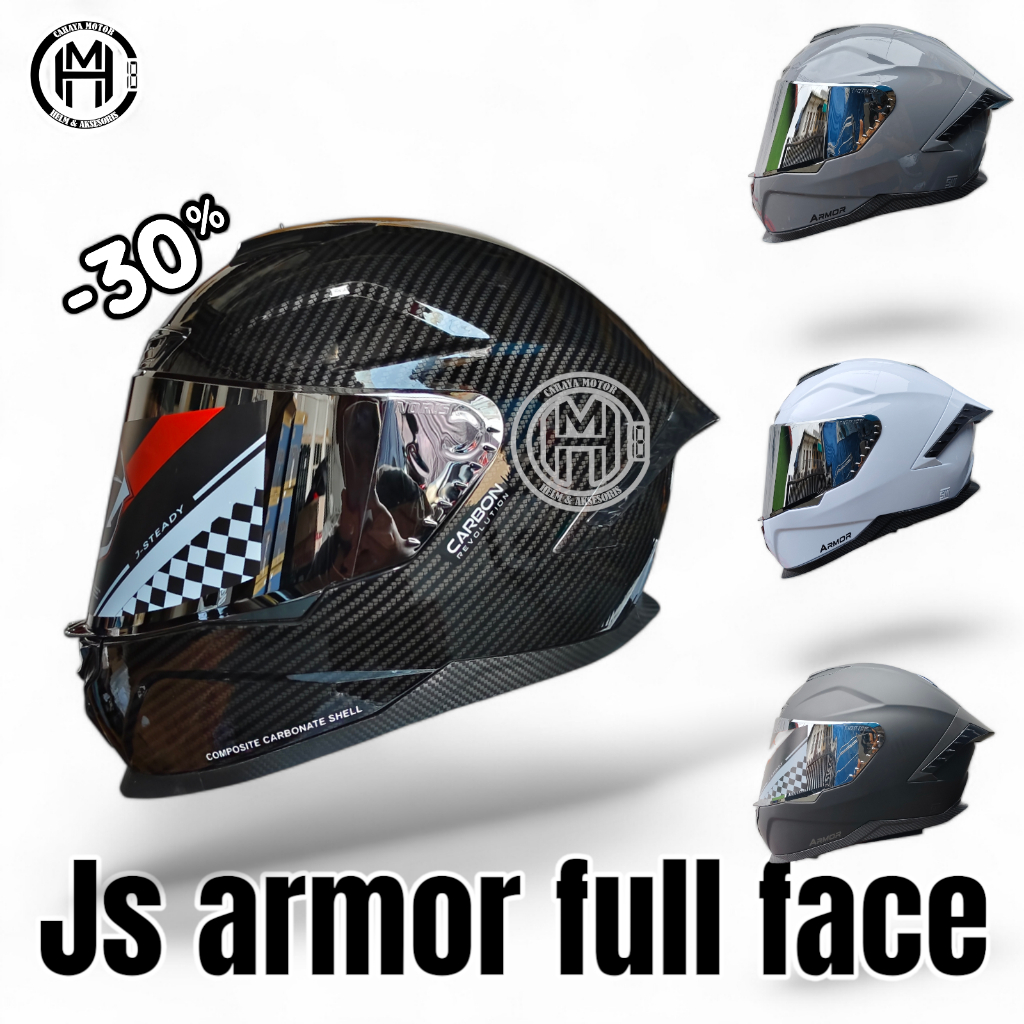 Jual HELM JS ARMOR CARBON SOLID FULLFACE|ORIGINAL HELM TERBARU | Shopee ...