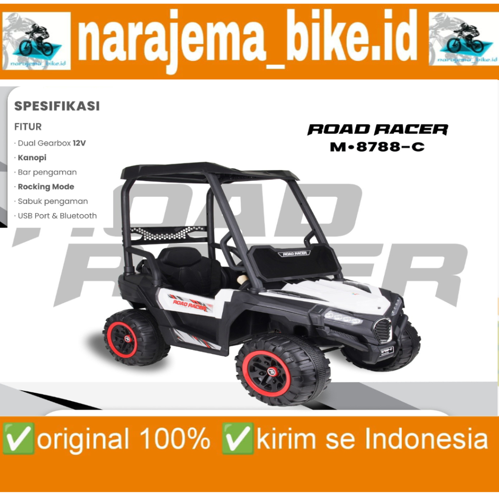 Jual Mobil Aki Anak Remote Jeep PMB M-8788-C M8788C ROAD RACER DUAL AKI ...