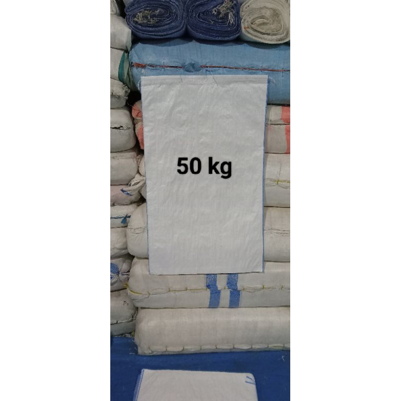Jual karung ukuran 50 kg baru putih Lis samping/ 10 pcs | Shopee Indonesia