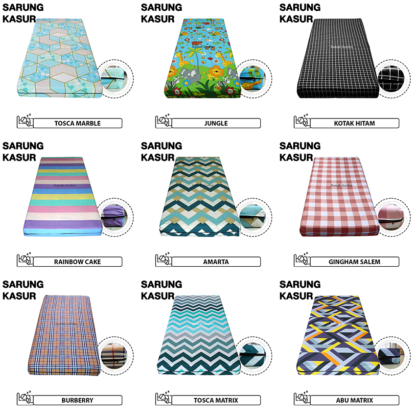 Jual Sarung Kasur Busa Resleting 90x200x15 120x200x15/Sprei Resleting ...