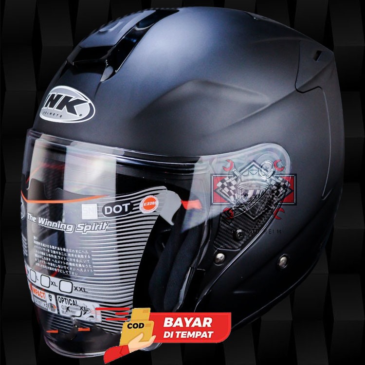Jual HELM INK DYNAMIC SOLID BLACK DOFF - SINGLE VISOR | Shopee Indonesia
