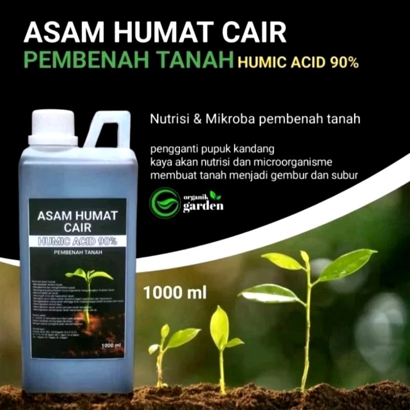 Jual asam humat cair plus 1 liter | Original 90% Pembenah Tanah Alami | Shopee Indonesia
