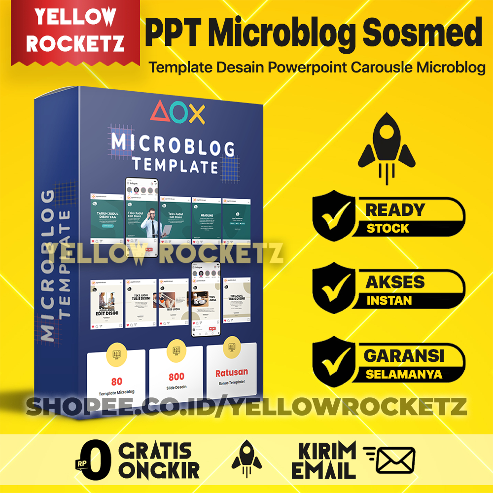 Jual PPT MICROBLOG Template Desain Promosi Feed Carousel Social Media ...
