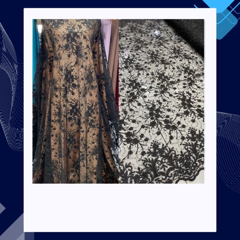 Jual KAIN TILE BRUKAT KEMBANG FLOWER MOTIF BUNGA SEQUIN BANYAK WARNA ...