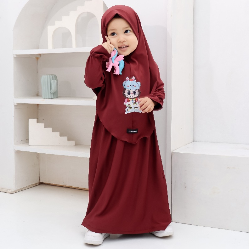 Jual Kayra Kids Gamis Bayi Perempuan 0-3 tahun Hijab Labubu Setelan ...
