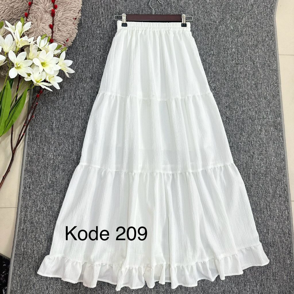 Jual ROK RUFFLE WANITA | ROK WANITA MOTIF PANJANG 95CM | Shopee Indonesia