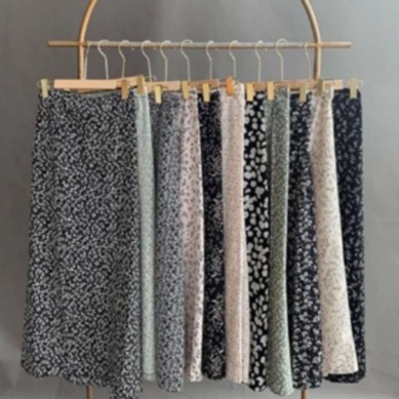 Jual Rok Floral Korean Style _ Rok Motif Bunga Kekinian _ Rok Wanita ...