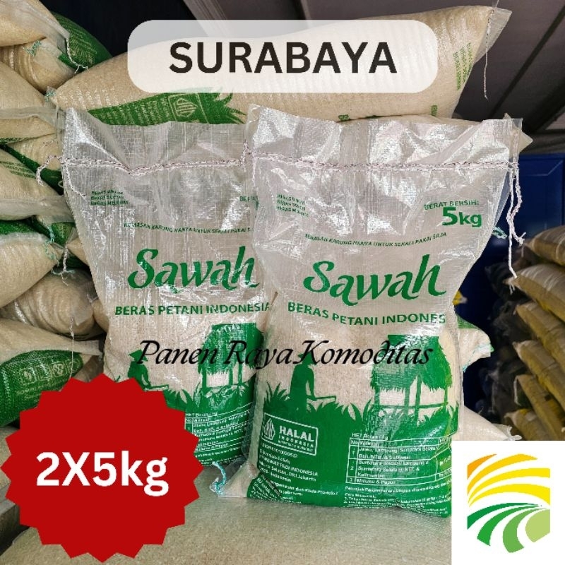 Jual Beras Sawah Sablon 5Kg x 2 Pcs (10 Kg) | Shopee Indonesia