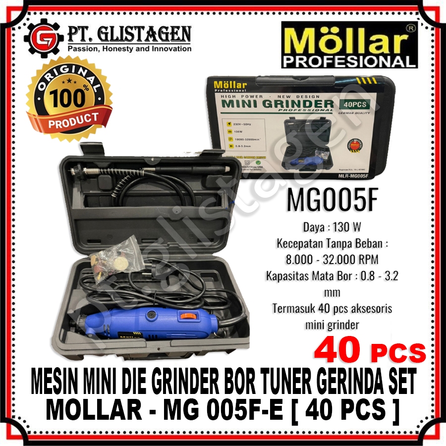 Jual MOLLAR MG005F Mesin Bor Mini Die Grinder Bor Tuner Multifungsi SET ...