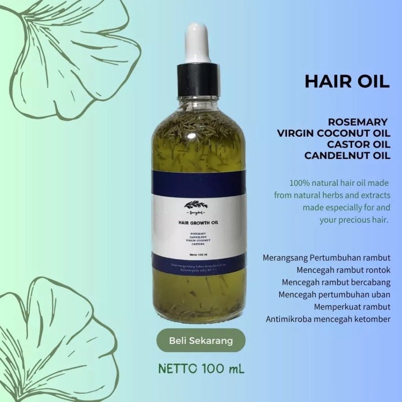 Jual HAIR OIL Rosemary Infuse Castor oil + Candelnut oil + Virgin ...