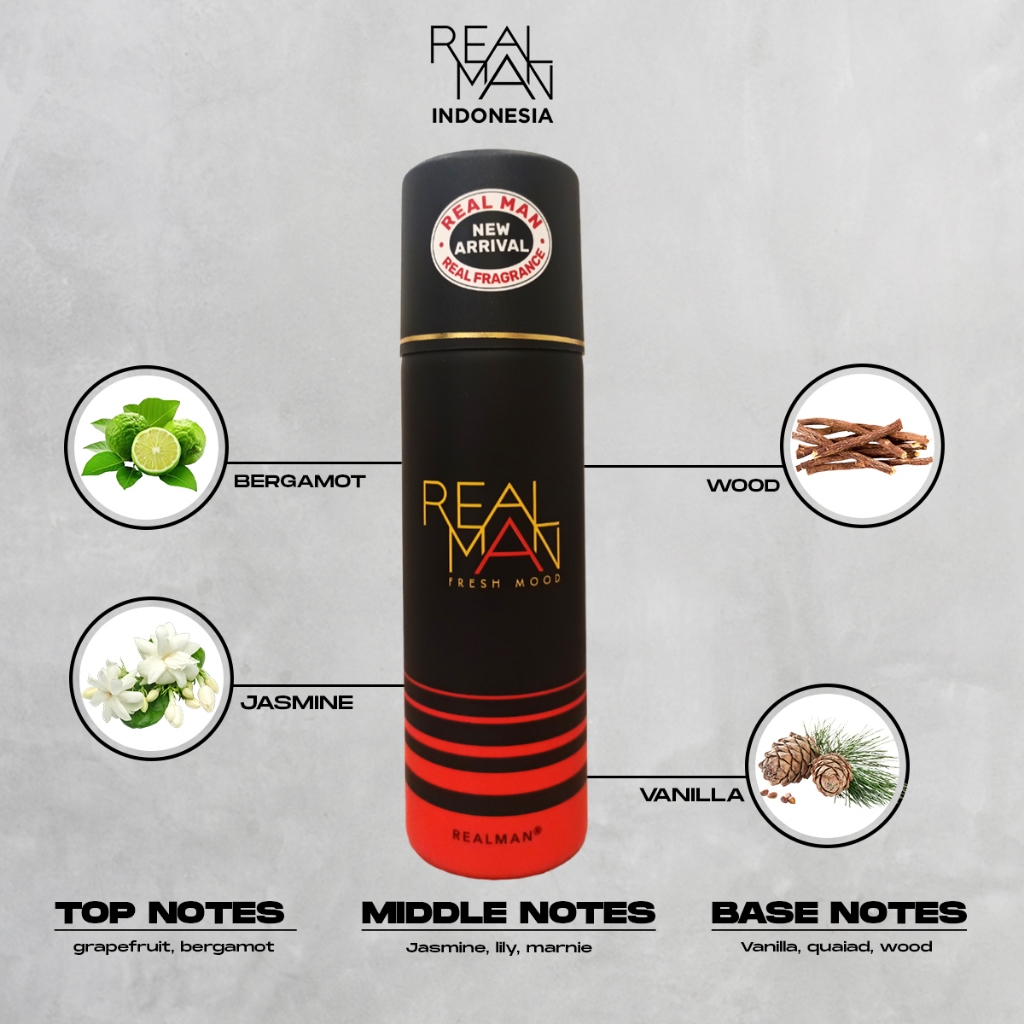 Jual Realman Body Spray Fresh Mood 150ml For Man | Shopee Indonesia