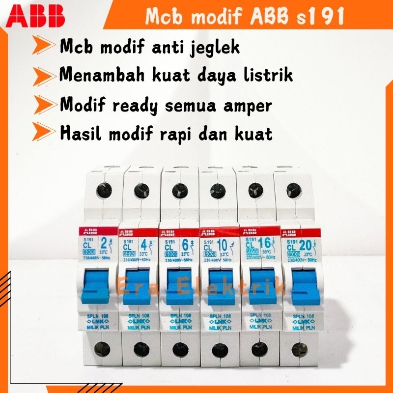 Jual Mcb modif ABB anti jeglek mcb modif PLN ABB 2a 4a 6a 10a 16a 20a 25a 35a 50a | Shopee Indonesia