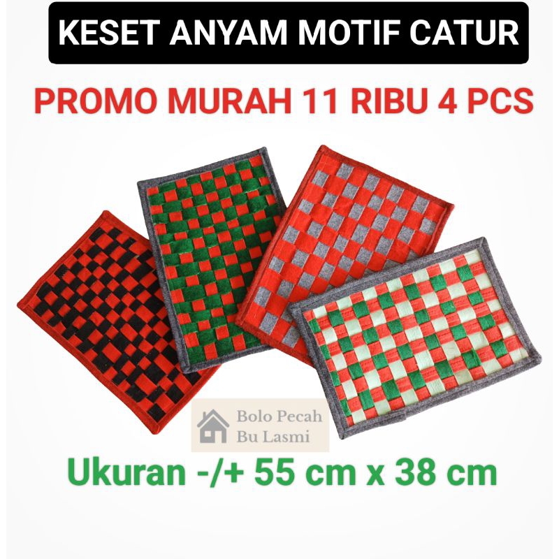 Jual [COD] (4PCS) KESET ANYAM MOTIF CATUR / KESET LANTAI / KESET KAKI ...