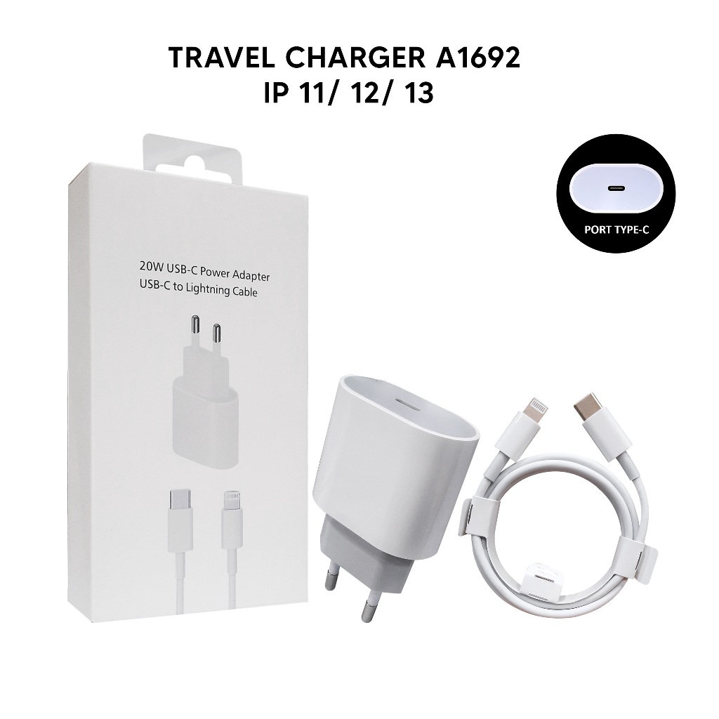 Jual CHARGER iPh X 11 12 13 20W + KABEL FAST CHARGING ORIGINAL | Shopee Indonesia