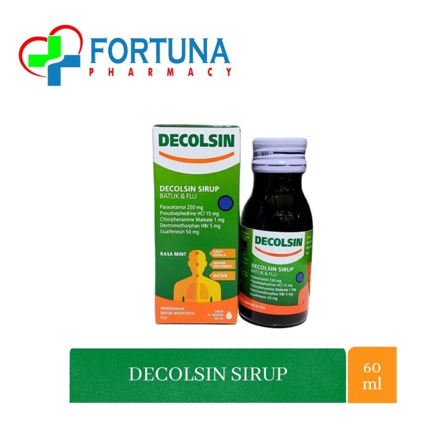 Jual DECOLSIN SIRUP | Sirup Obat Batuk, Pilek, Demam | 60ml | Shopee ...