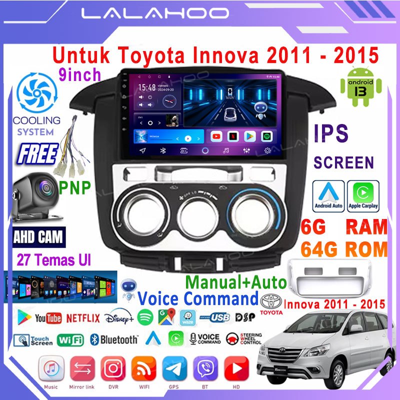 Jual 【Untuk Toyota Innova 2011-2015】6G+64G Android 13 Head Unit Termasuk Frame/PNP Soket 9 Inch ...