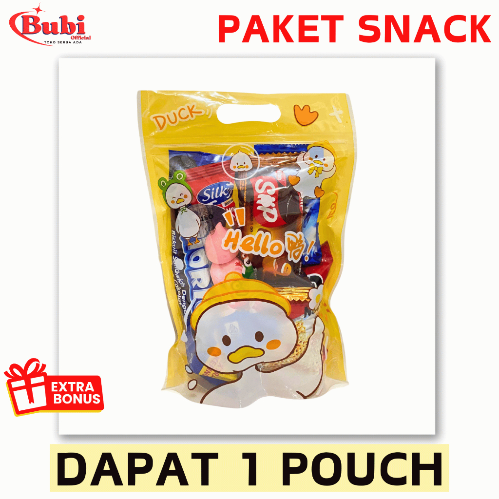 Jual (DAPAT 1 POUCH) PAKET SNACK POUCH MOTIF LUCU | BINGKISAN ULANG ...