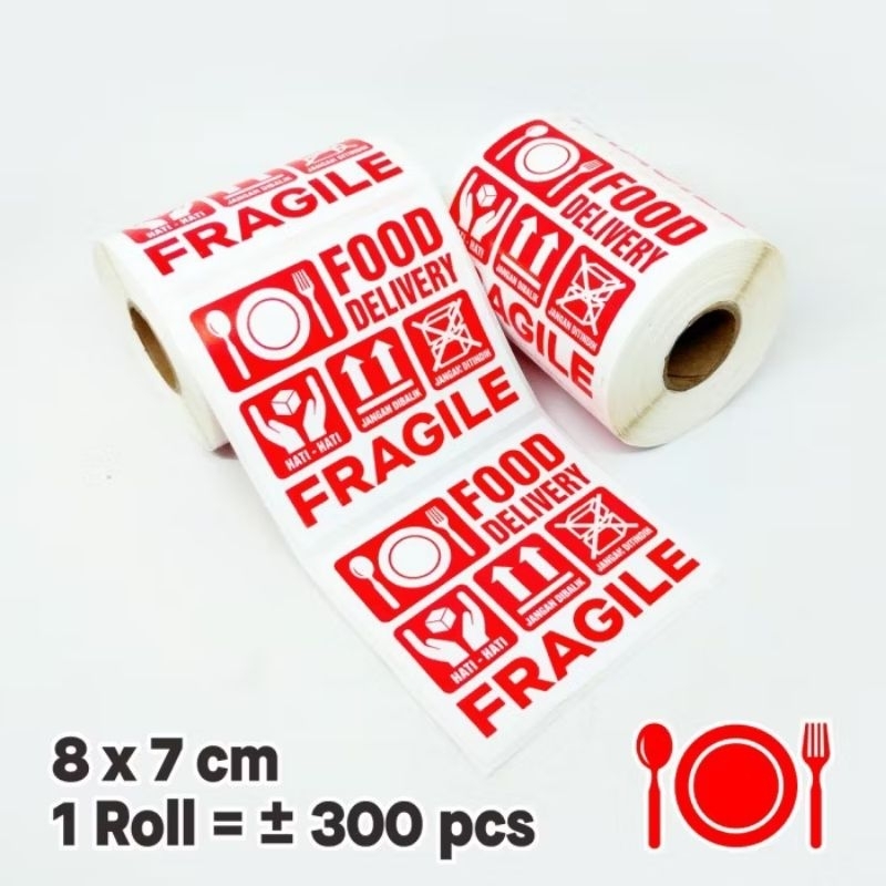 Jual STICKER FRAGILE FOOD DELIVERY LABEL PENGIRIMAN MAKANAN 300PCS 1 ...