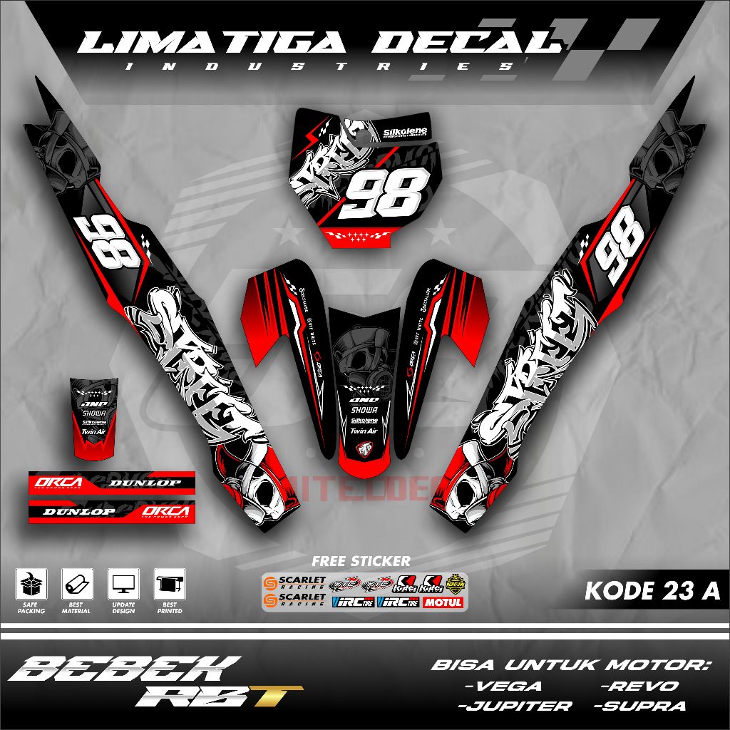 Jual LMTG Sticker RBT/GTX VEGA R NEW Stiker Striping Motor RBT Bebek ...