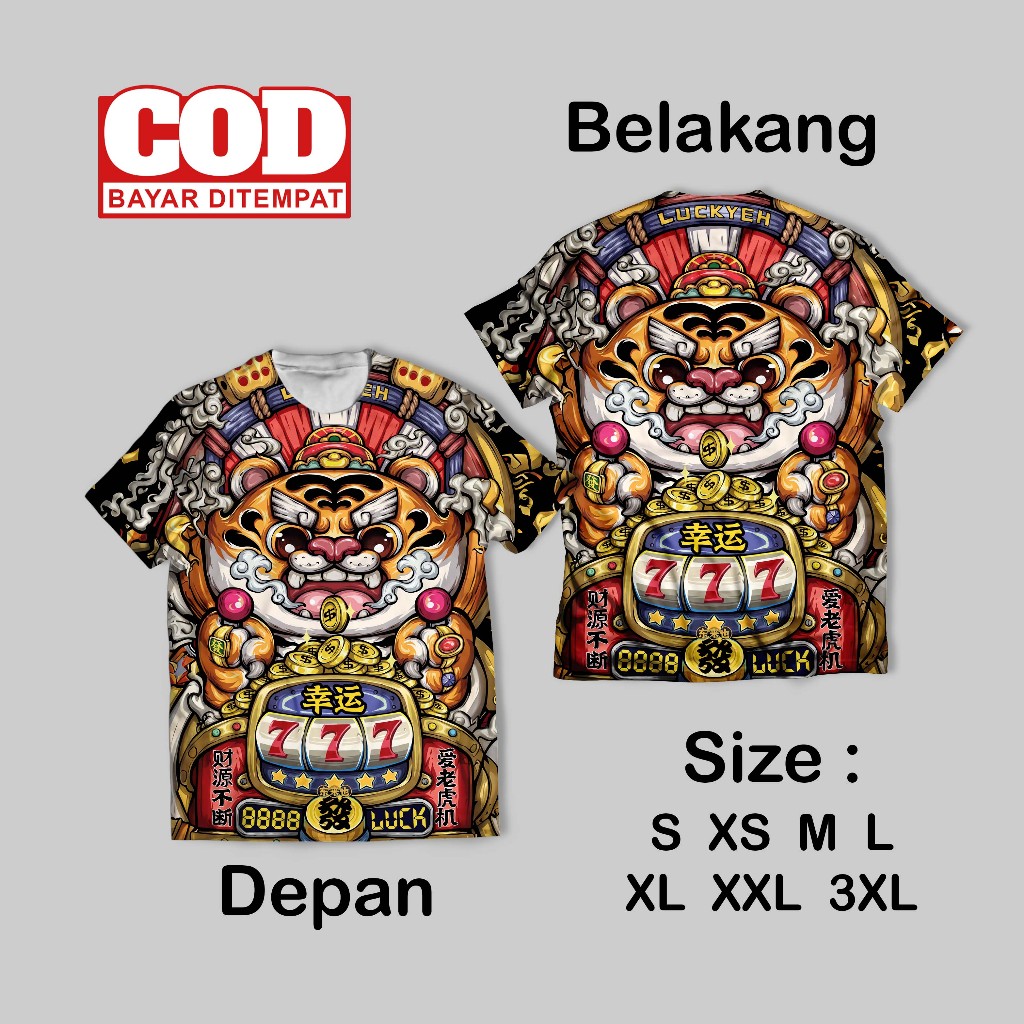 Jual Kaos Fullprint Mahjong Cartoon Wave Keren | Kaos AOP Mahjong ...