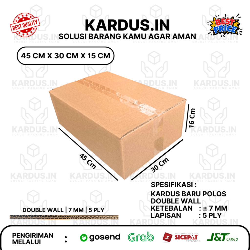 Jual Kardus Packing Double Wall 45 X 30 X 16 Cm Karton Box Dus ...