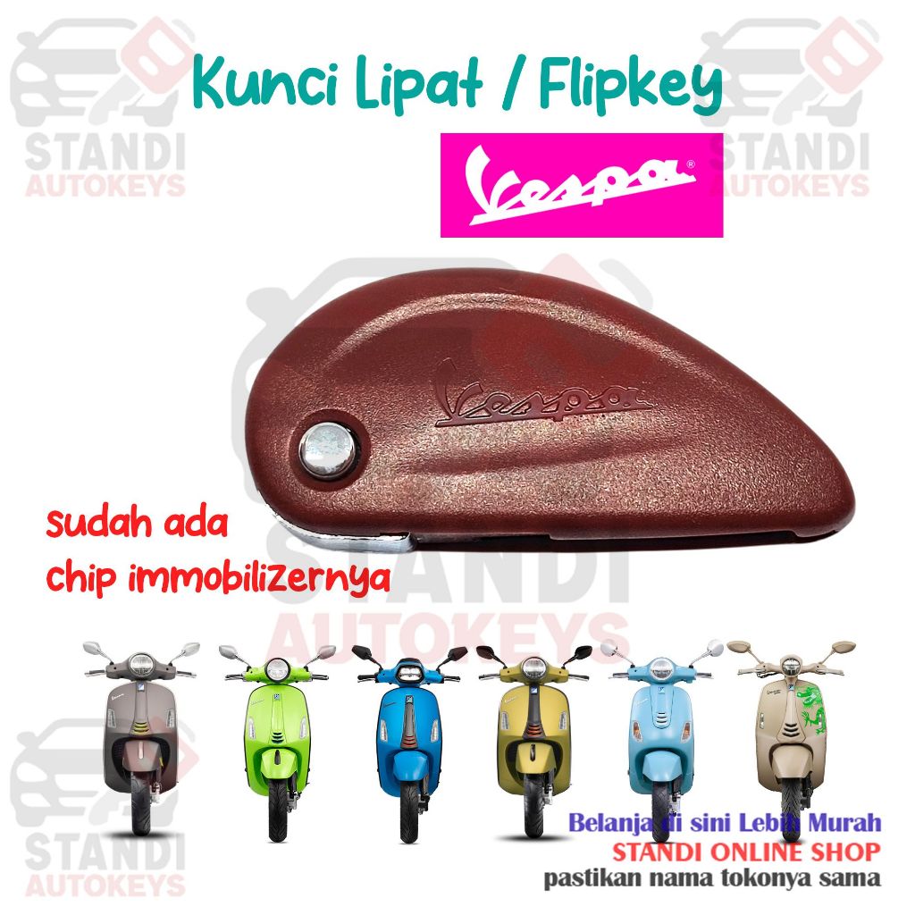 Jual Kunci Duplikat Vespa Matic Flipkey Kunci Lipat Untuk Motor 946 LX ...