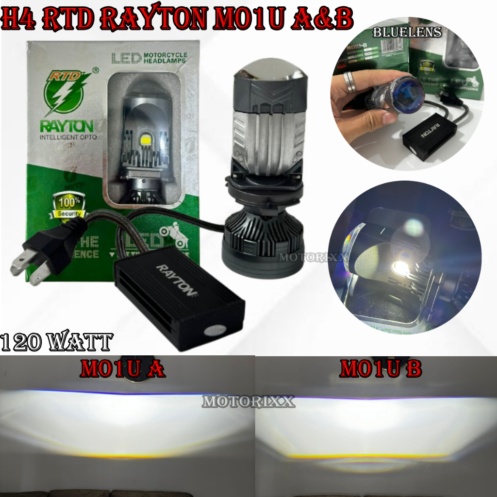 Jual ORIGINAL RTD RAYTON MINI LED BILED PROJECTOR H4 M01U A DAN B 120 WATT BLUELENS TURBO FAN ...