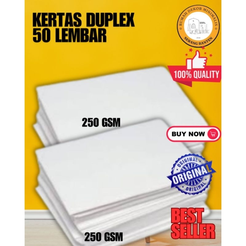 Jual KERTAS DUPLEX 250 GSM 50 LEMBAR | Shopee Indonesia