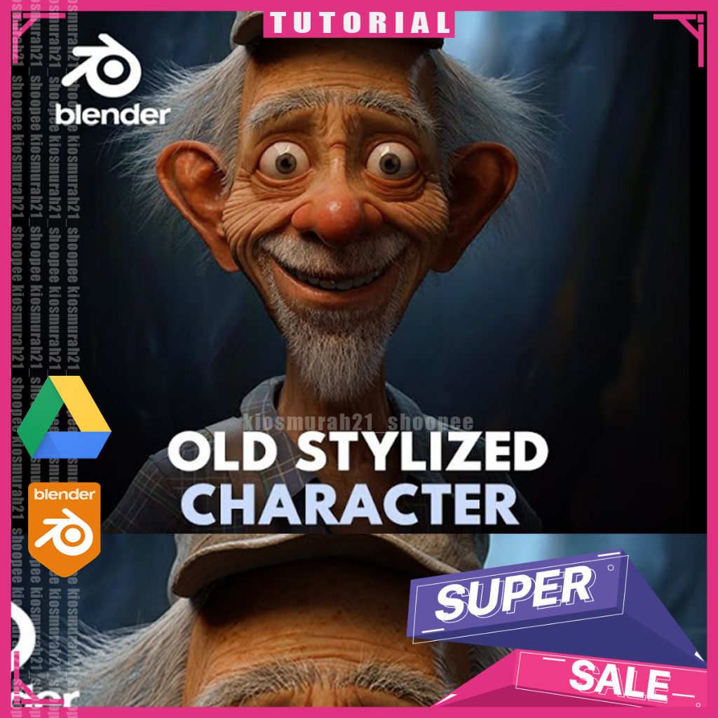 Jual Blender 3D - Old Stylized Character in Blender 3D Blender Tutorial ...