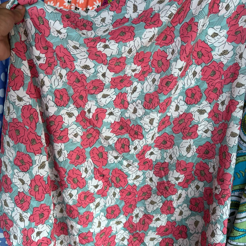 Jual kain katun silky - kain silky motif bunga - kain bahan motif bunga ...