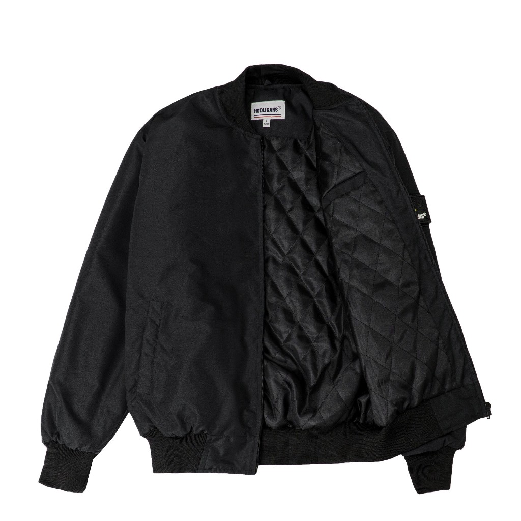 Jual Hooligans Jacket Bomber Hugo Black | Shopee Indonesia