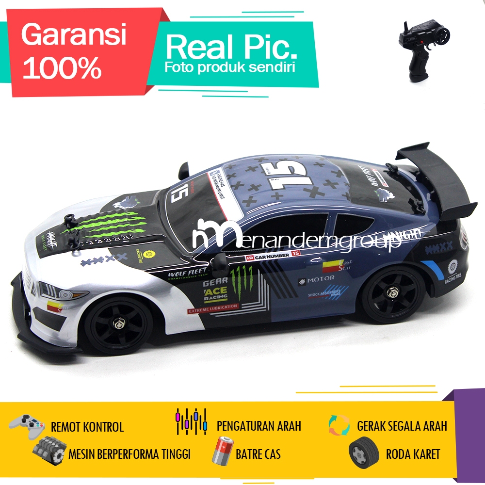 Jual Mainan Mobil Remot Kontrol RC Drift 4WD Sedan Balap Propo Mustang ...