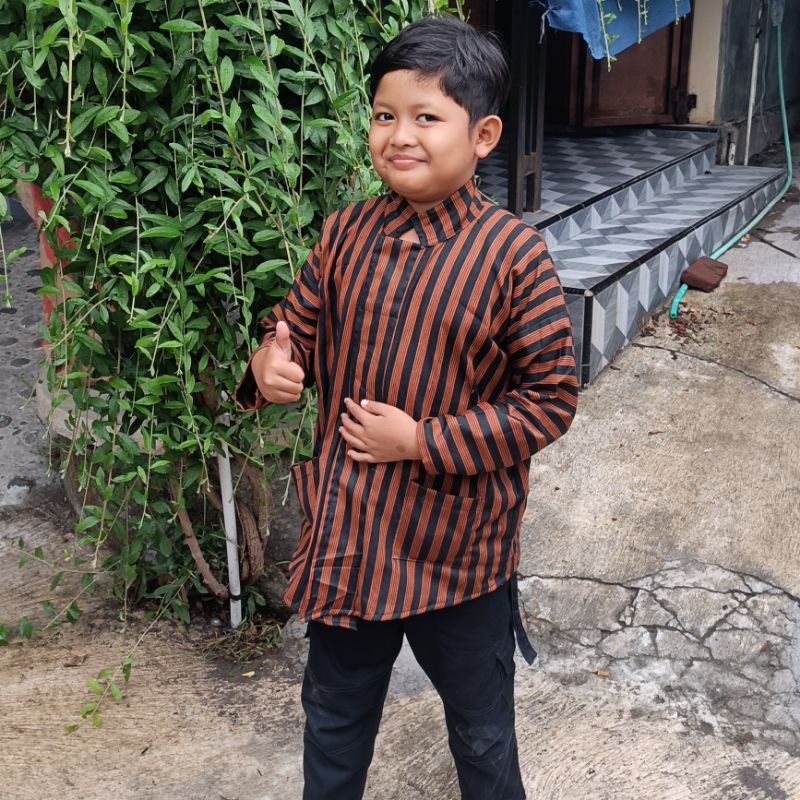 Jual baju lurik surjan anak laki-laki.halus dan tidak luntur.pakean ...