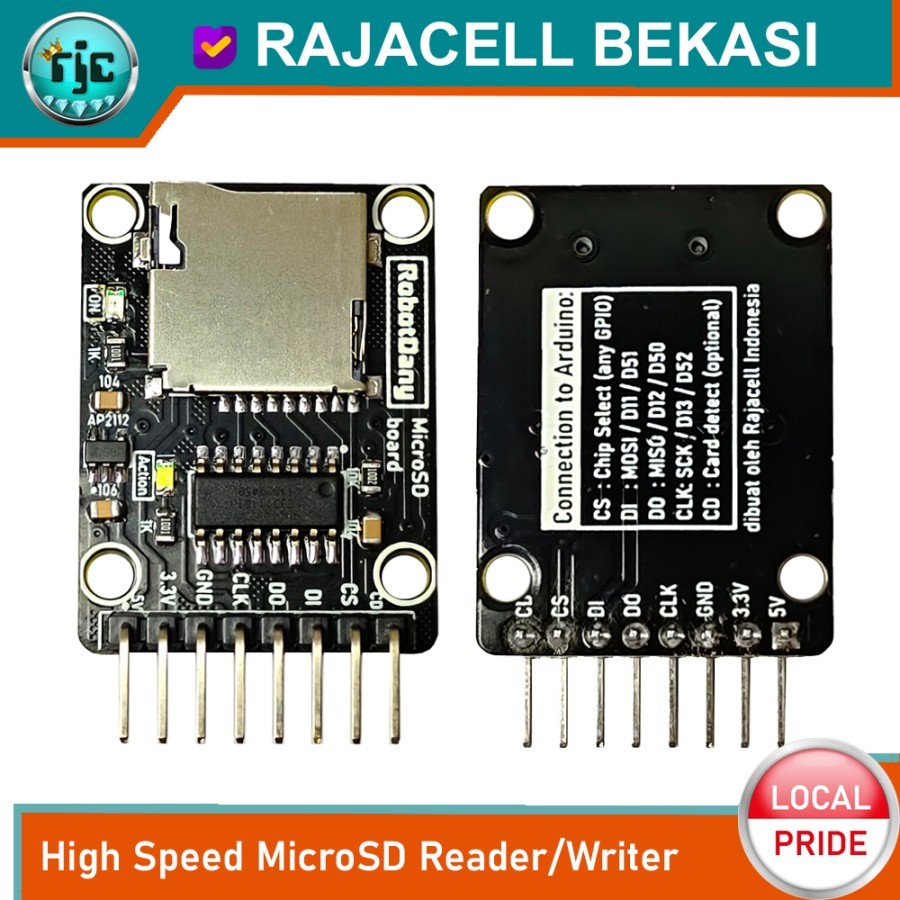 Jual High Speed Micro SD Card Reader Writer Module for Arduinoo by ...