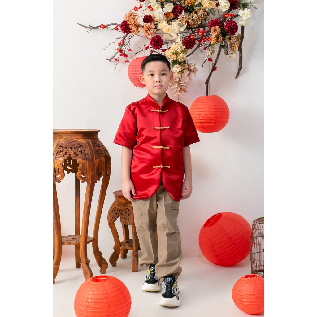 Jual Zhang Kemeja Anak Imlek Cheongsam CNY Pesta Anak Cowok Modern ...