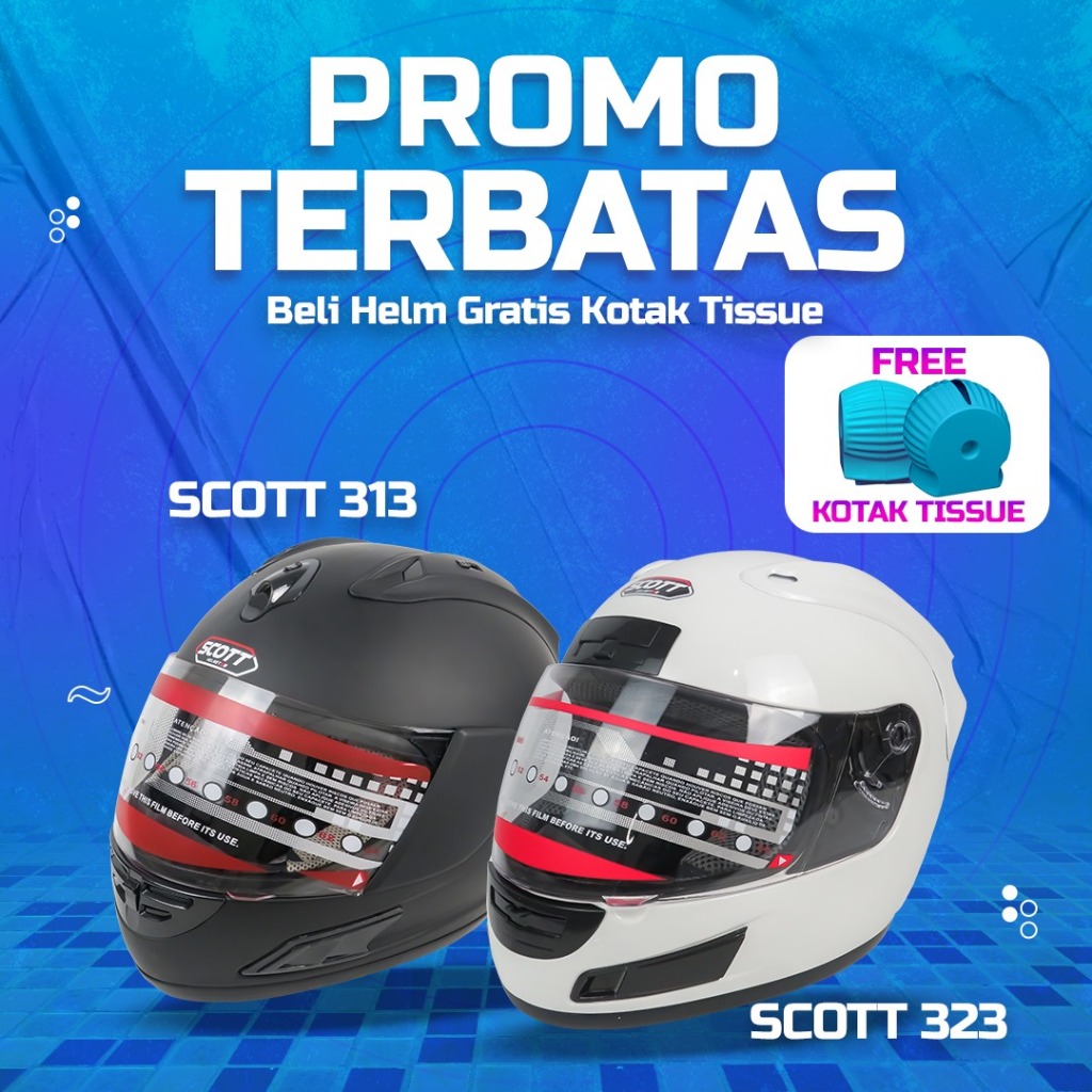 Jual Helm Scott Full Face ZR - 13/ 313 Polos/ Helm Dewasa/ Helm Dewasa ...