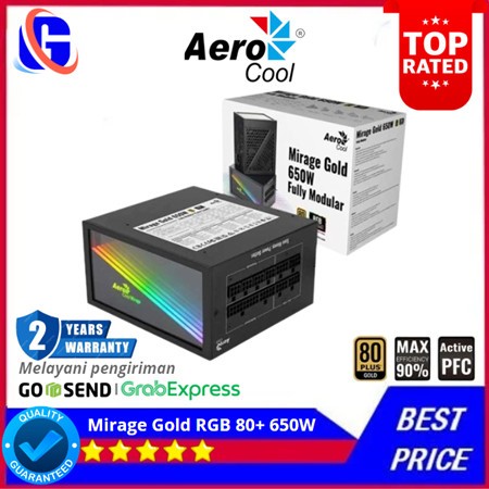 Jual Aerocool Mirage Gold RGB 80+ 650W Fully Modular PSU/ Power Supply 650W | Shopee Indonesia