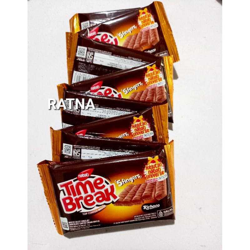 Jual TIME BREAK CHOCOLATE NABATI 5 Fingers ( 1 Pak isi 10) | Shopee ...