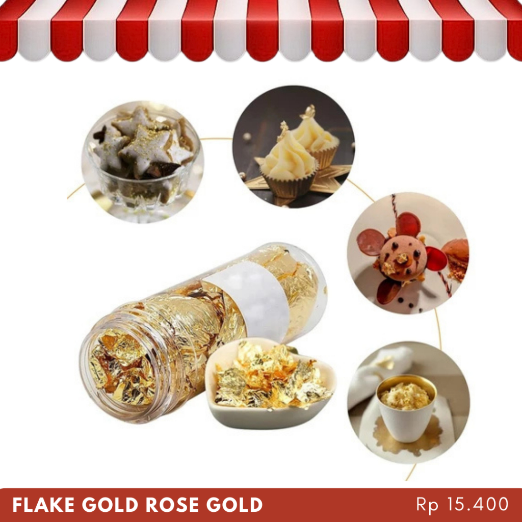 Jual Gold Flake Gold Silver Rose Gold Sheet Leaf Paper Daun Kertas Emas ...