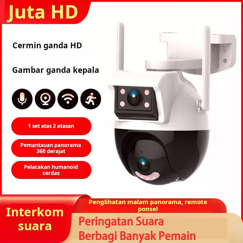 Jual CCTV PTZ Kamera HP Jarak Jauh Garansi Outdoor WiFi 6MP Dual Lens ...