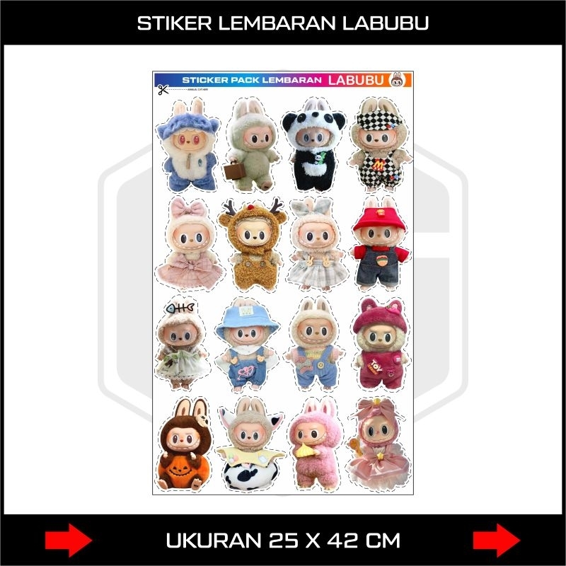 Jual STIKER LEMBARAN MOTIP LABUBU UKURAN BESAR / STICKER VINYL KACA ...