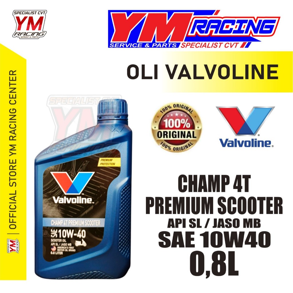 Jual OLI VALVOLINE CHAMP 4T 0.8L OIL CHAMP 4T SCOOTER 10W40 SL/JASO MB VALVOLINE | Shopee Indonesia