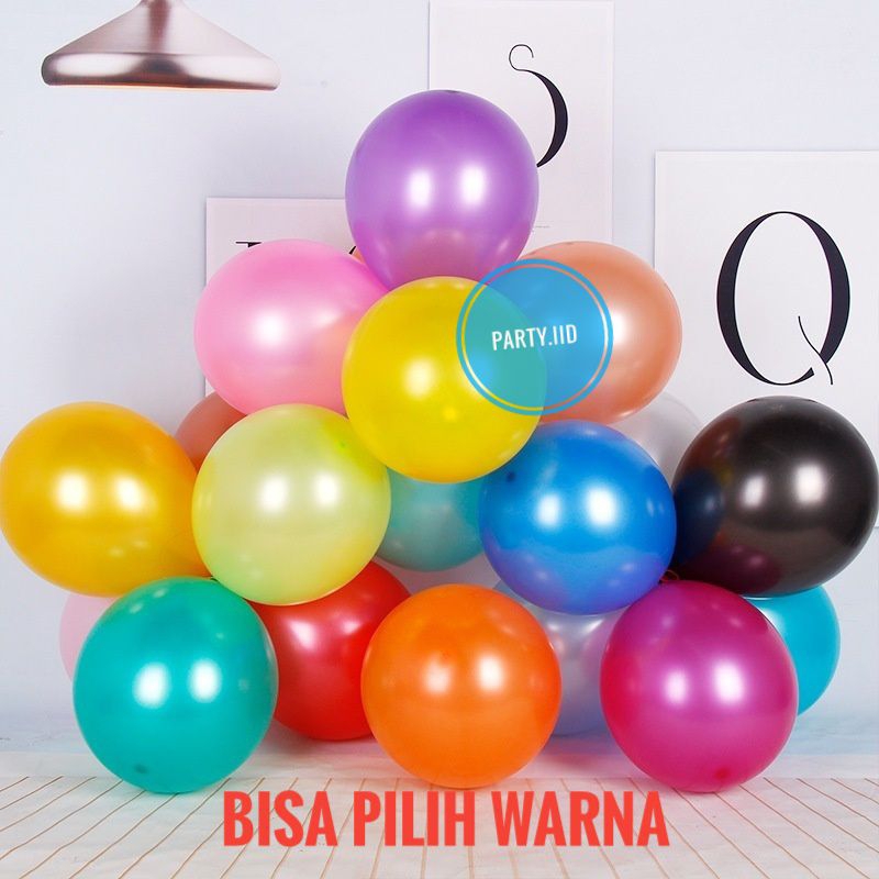 Jual BALON LATEX METALIK 12 INCH / BALON METALIC SATUAN (1 PCS ...