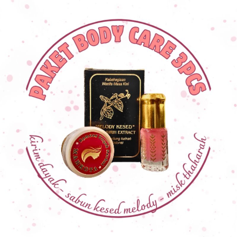 Jual paket bodycare isi 3 (cream dayak, sabun kesed, misk thaharah ...