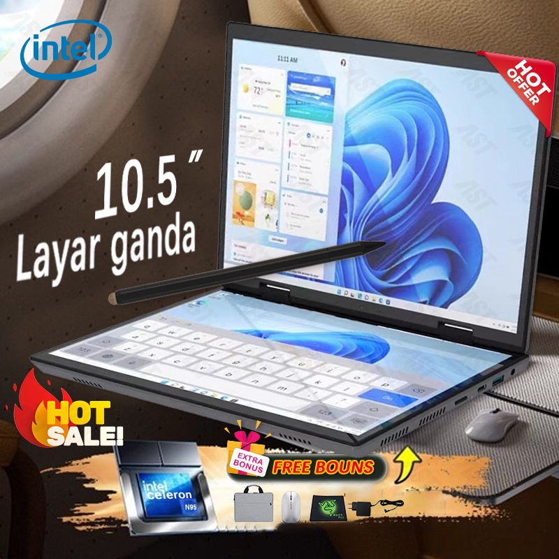 Jual 2025 Baru-CNAST Laptop touchscreen Intel N100 10.5" Layar Ganda ...