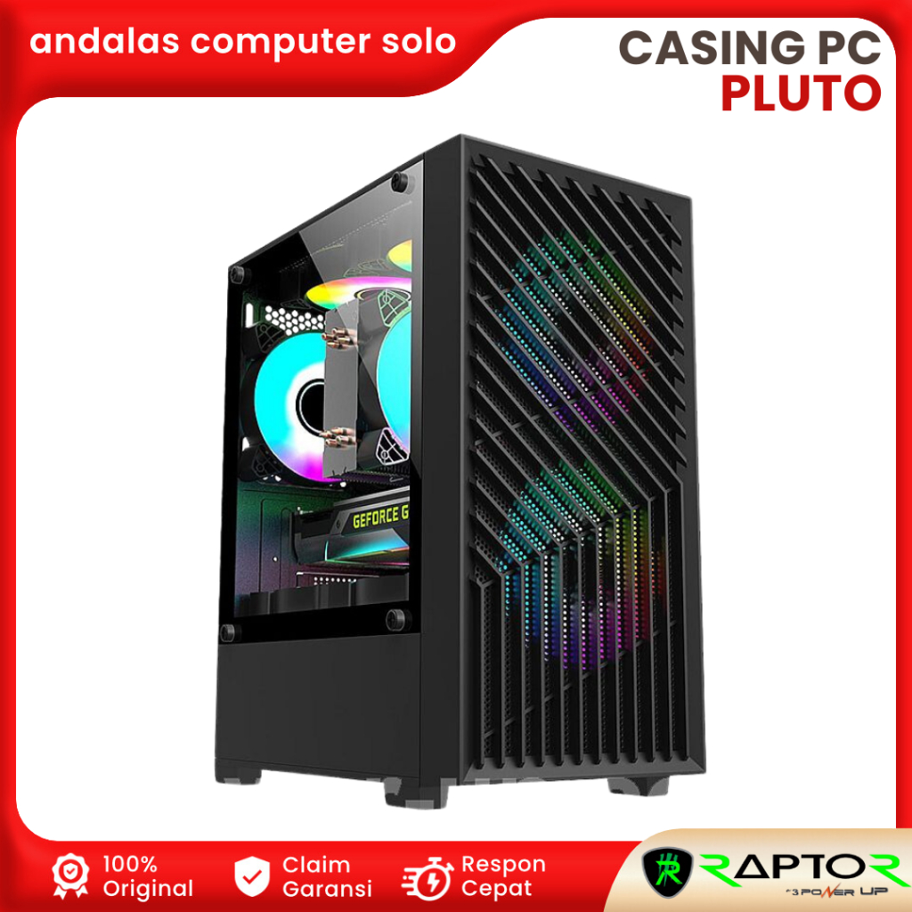 Jual CASING CASE PC GAMING GAME RGB RAPTOR PLUTO M-ATX/ITX Port USB 3.0 FREE FAN RGB 2PCS GAMING ...