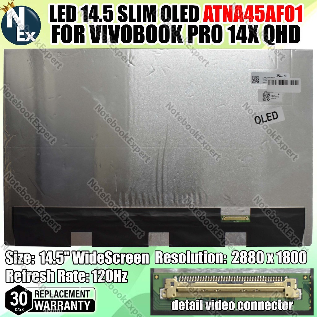 Jual LED 14.5 SLIM OLED ATNA45AF01 FOR VIVOBOOK PRO 14X QHD | Shopee ...