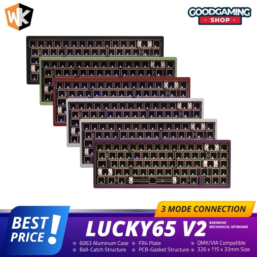 Jual Lucky65 V2 Wireless 65% QMK VIA Mechanical Keyboard | Shopee Indonesia