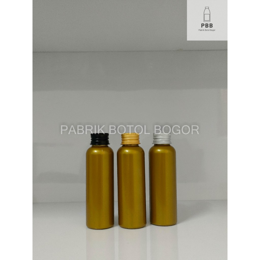 Jual PBB - Botol Br 100 Ml Gold Screw Ulir Almunium Gold Silver Hitam ...