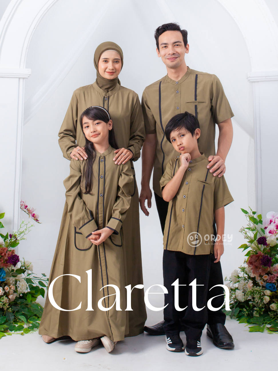 Jual Dthree x Ordey - Sarimbit Keluarga 2025 Claretta Series ( Olive ) / Couple Keluarga Terbaru ...